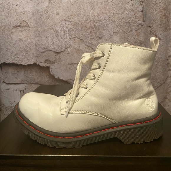 Rieker | Shoes | Rieker White Patten Dr Marten Look A Likes | Poshmark